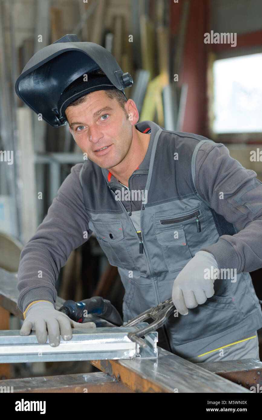 professional welder during his shift in the factory Stock Photo - Alamy