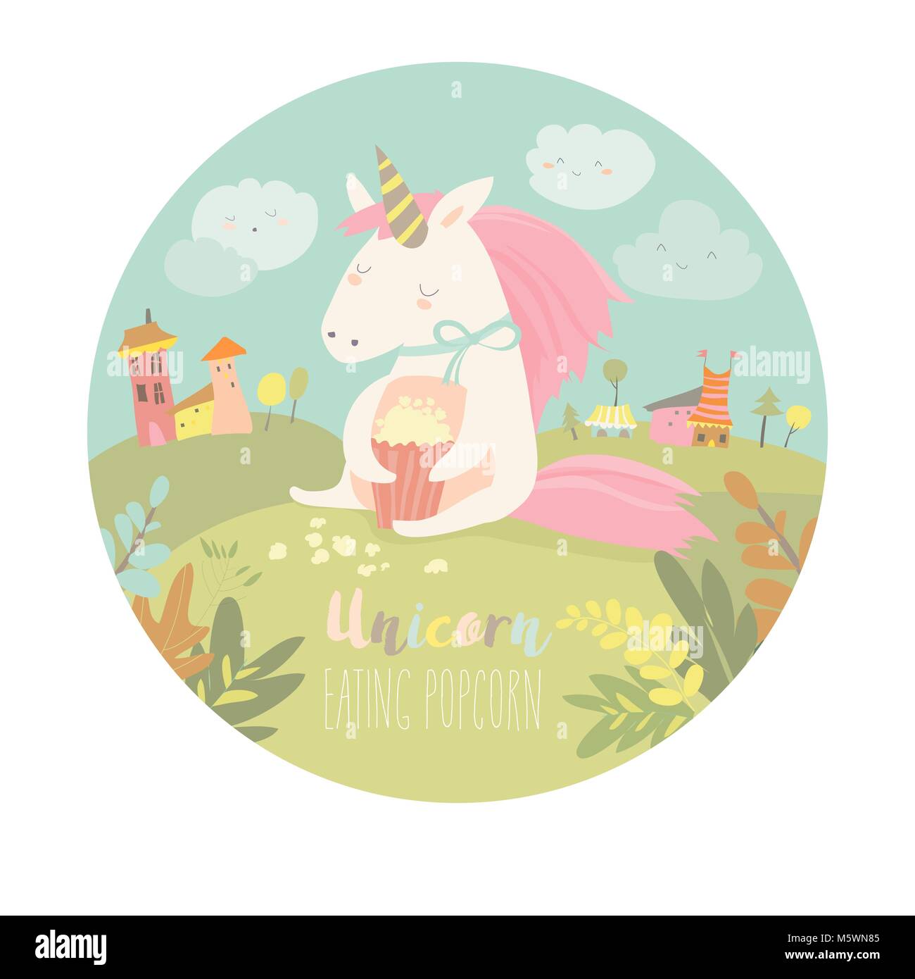 Cartoon funny popcorn character Stock Vector Images - Alamy