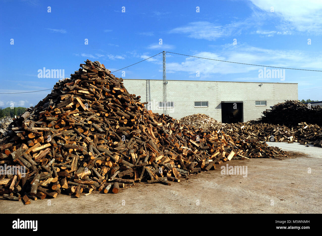 an outside firewood industry Stock Photo - Alamy