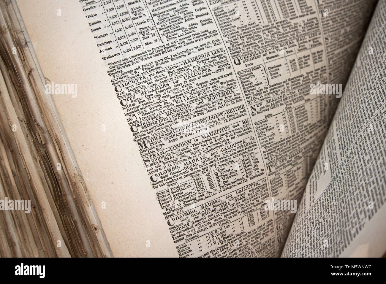 Bound copies of The Times newspaper opened at a page dated 16th ...