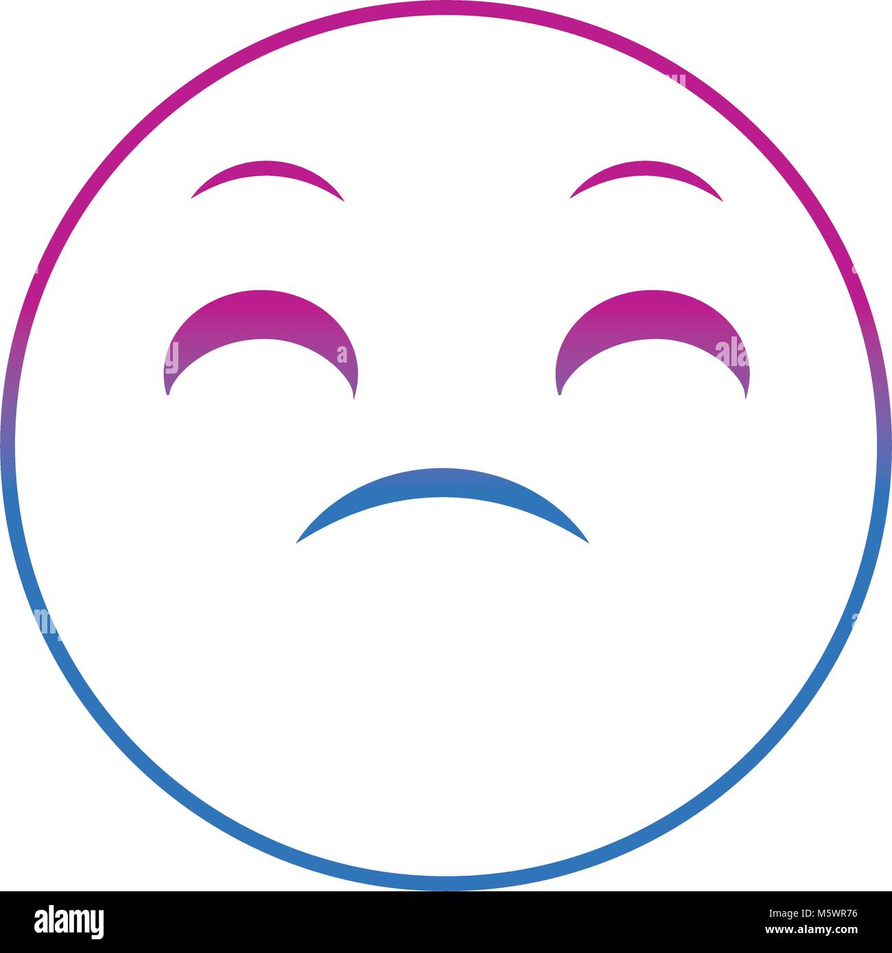 degraded line disappointed face gesture emoji expression Stock Vector ...