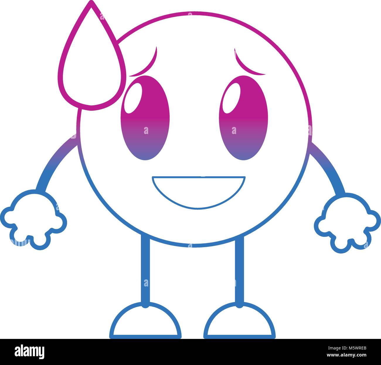 degraded line shame laugh emoji expression with arms and legs Stock ...