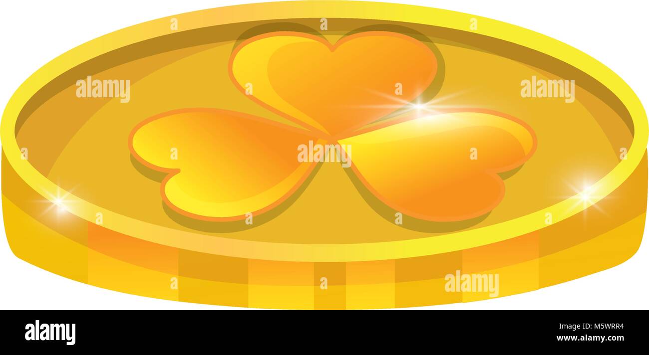 gold coin money with clover sign Stock Vector Image & Art - Alamy