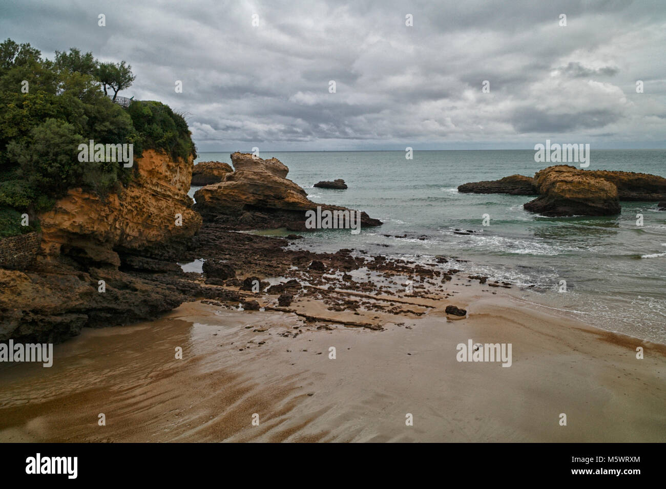 Empty beach facing the Atlantic ocean Stock Photo - Alamy