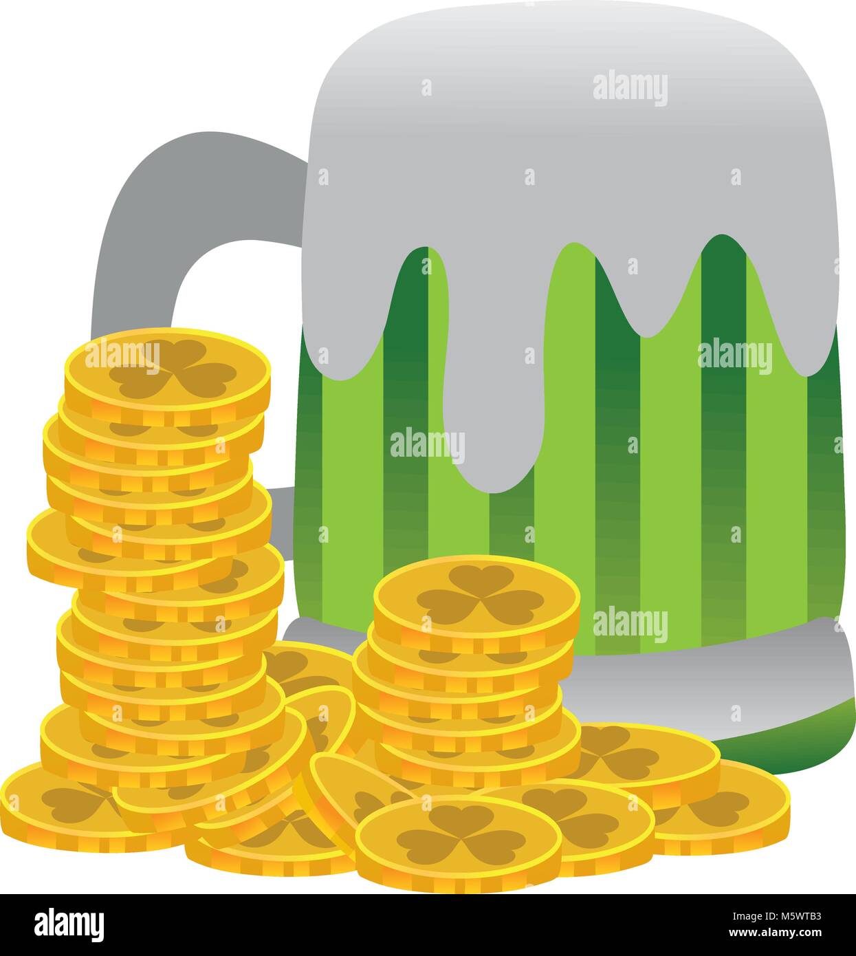 color beer alcohol glass with gold coins Stock Vector Image & Art - Alamy