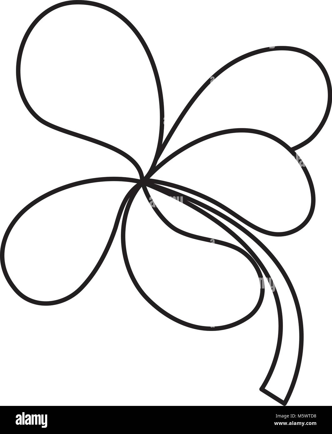 line nature clover plant with leaves design Stock Vector Image & Art ...