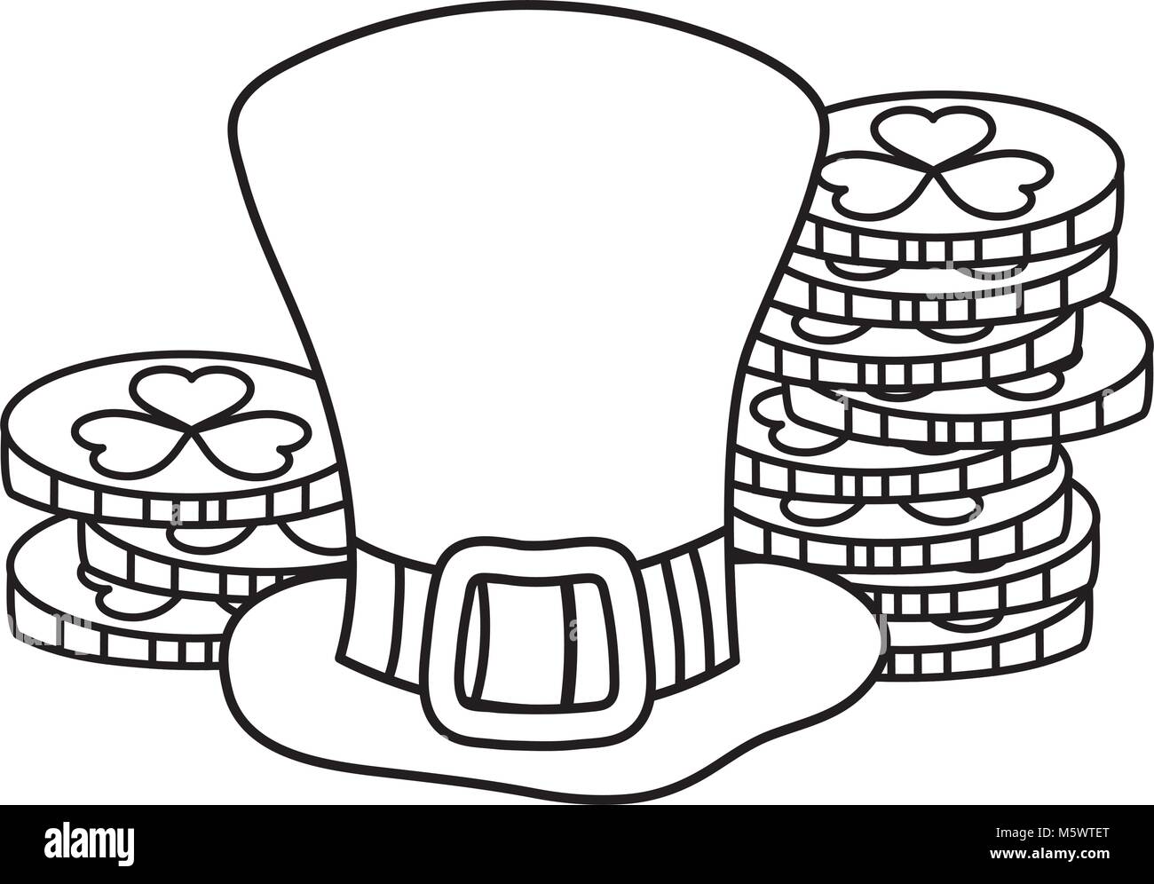 line st patrick hat with coins gold money Stock Vector Image & Art - Alamy