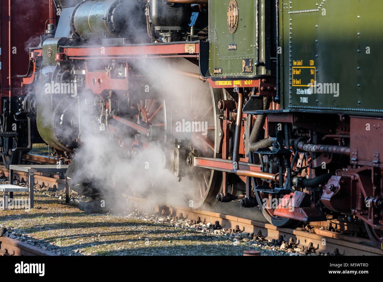 Steam locomotive drive details Stock Photo - Alamy