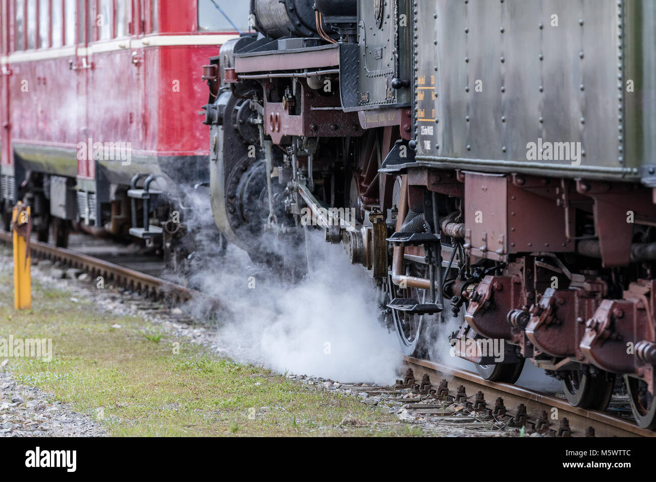 Steam locomotive drive details Stock Photo - Alamy