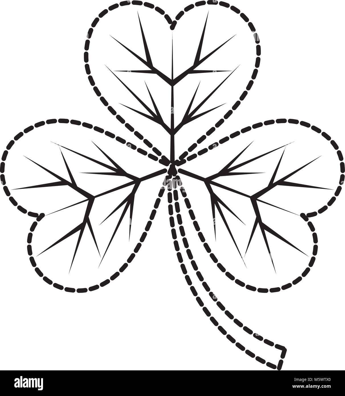 dotted shape clover plant with nature leaves design Stock Vector Image ...