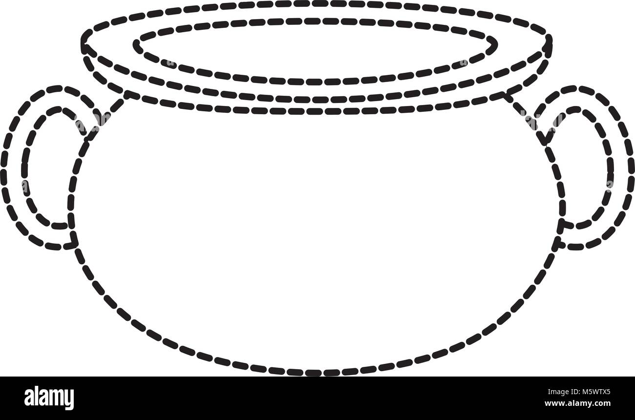 dotted shape pot cauldron to traditional object to cooking Stock Vector ...