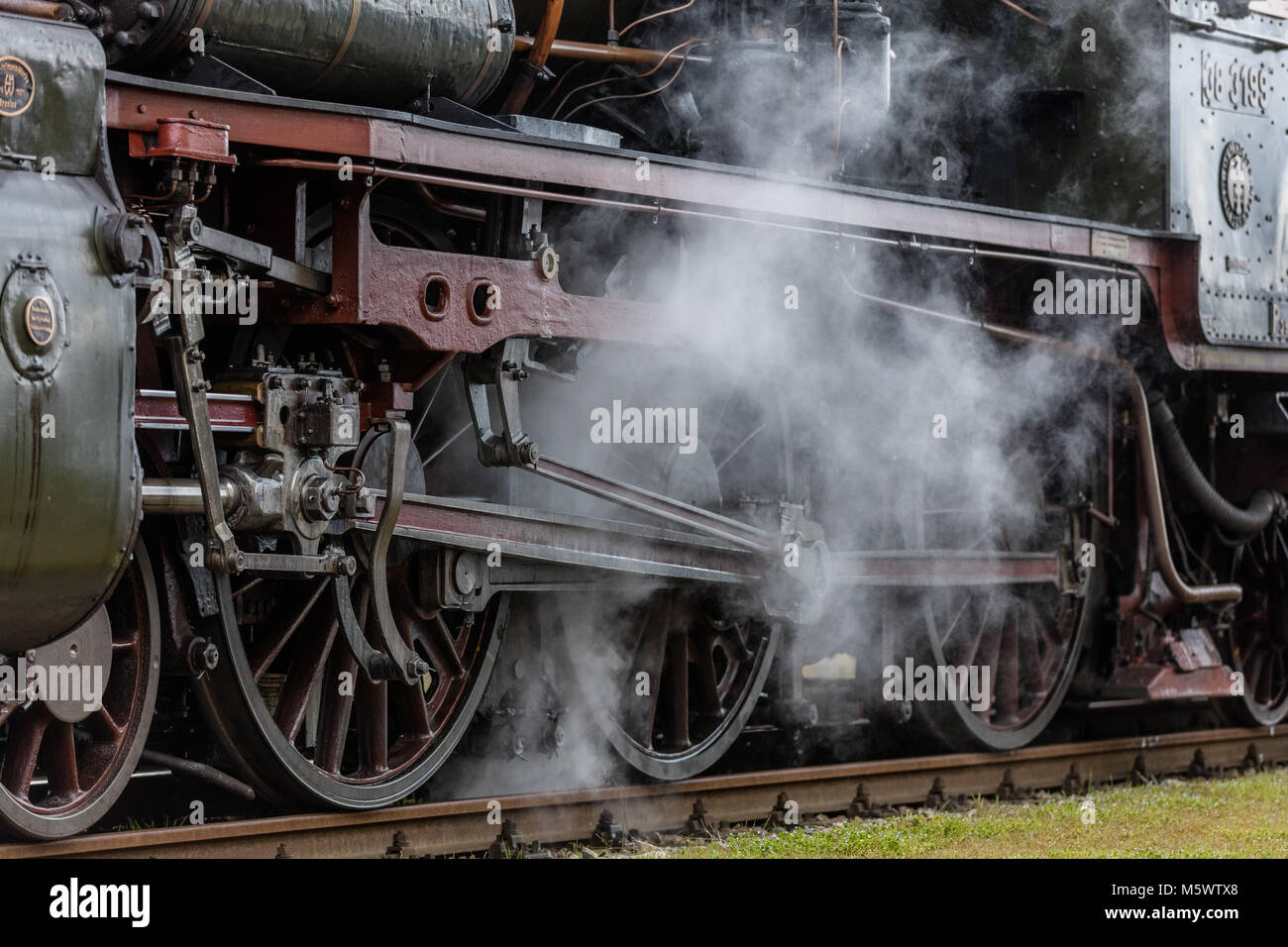 Steam locomotive drive details Stock Photo - Alamy