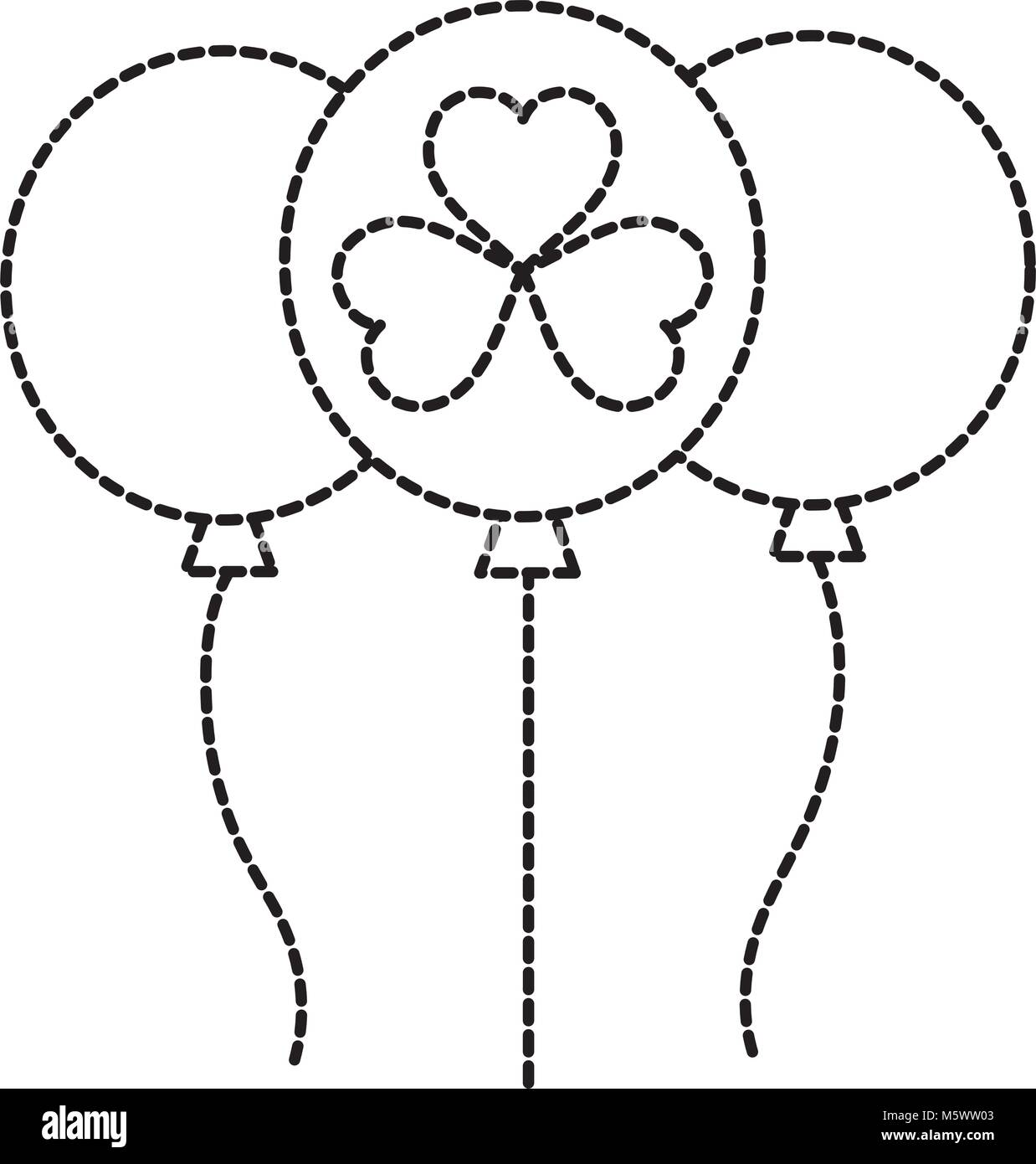 dotted shape balloons party with clover plant celebrate Stock Vector ...