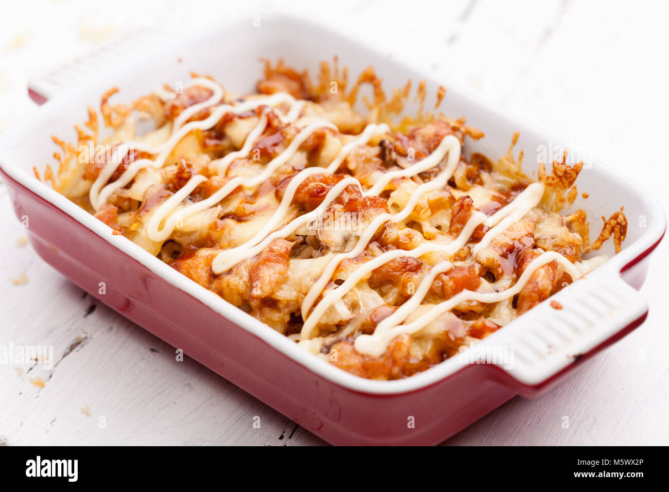 Cream Steamed Rice, put on white table Stock Photo - Alamy