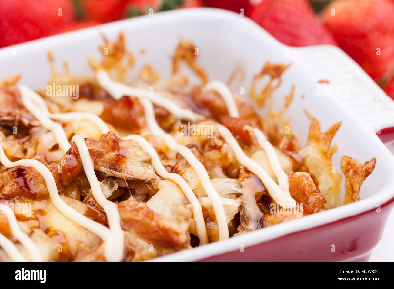 Cream Steamed Rice, put on white table Stock Photo - Alamy