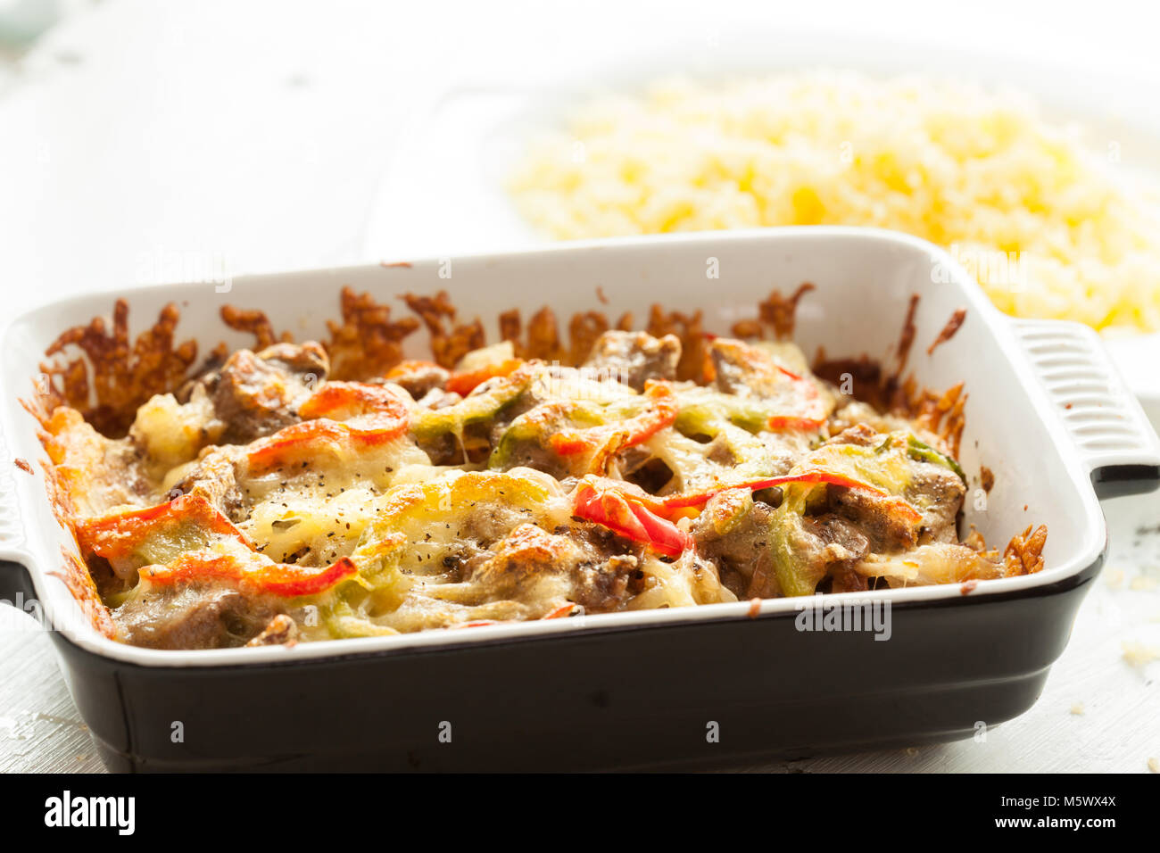 Cream Steamed Rice, put on white table Stock Photo - Alamy