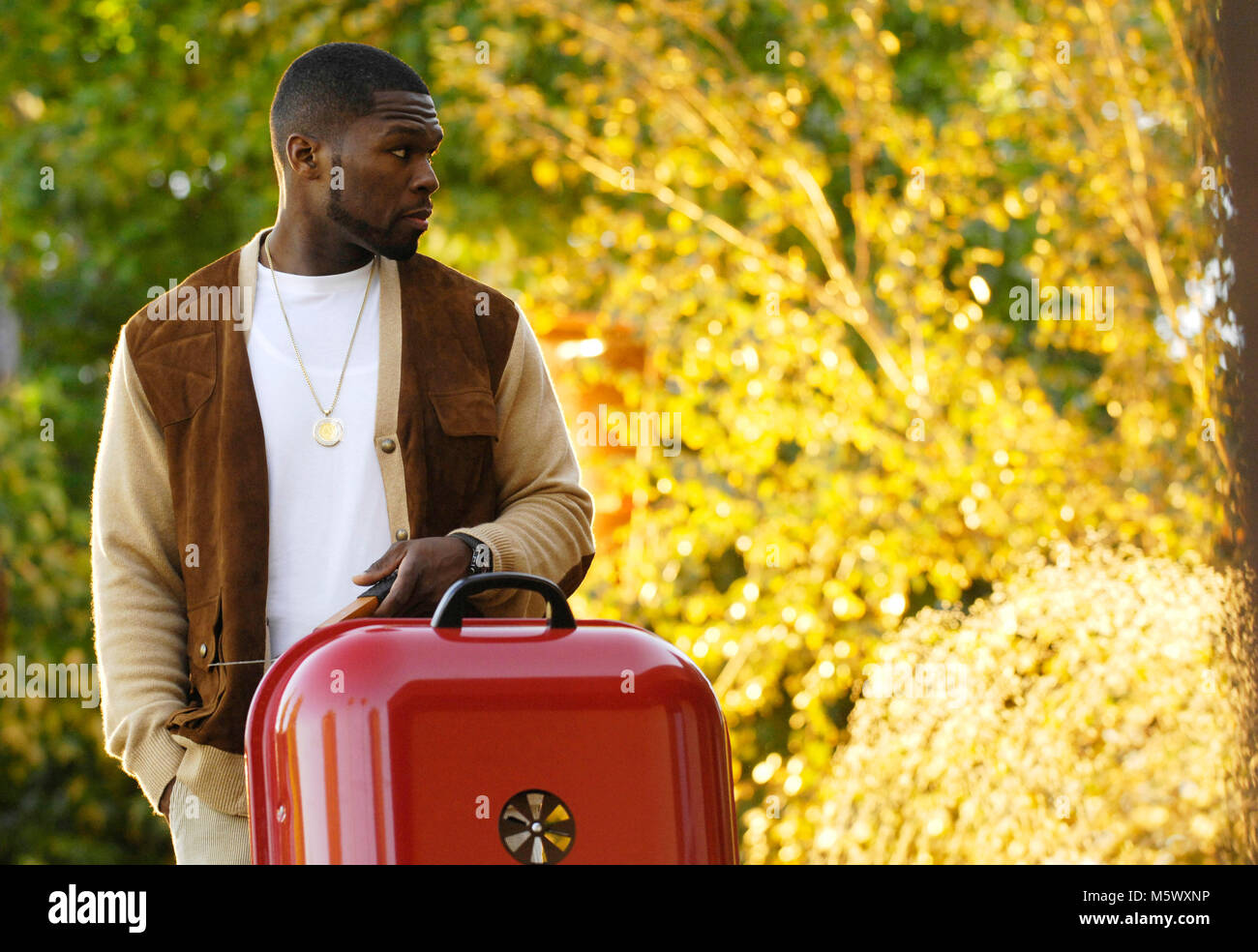 Curtis "50 Cent" Jackson shooting his music video "Baby By Me" directed ...