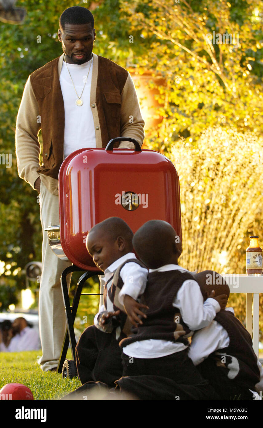 Curtis "50 Cent" Jackson shooting his music video "Baby By Me" directed ...