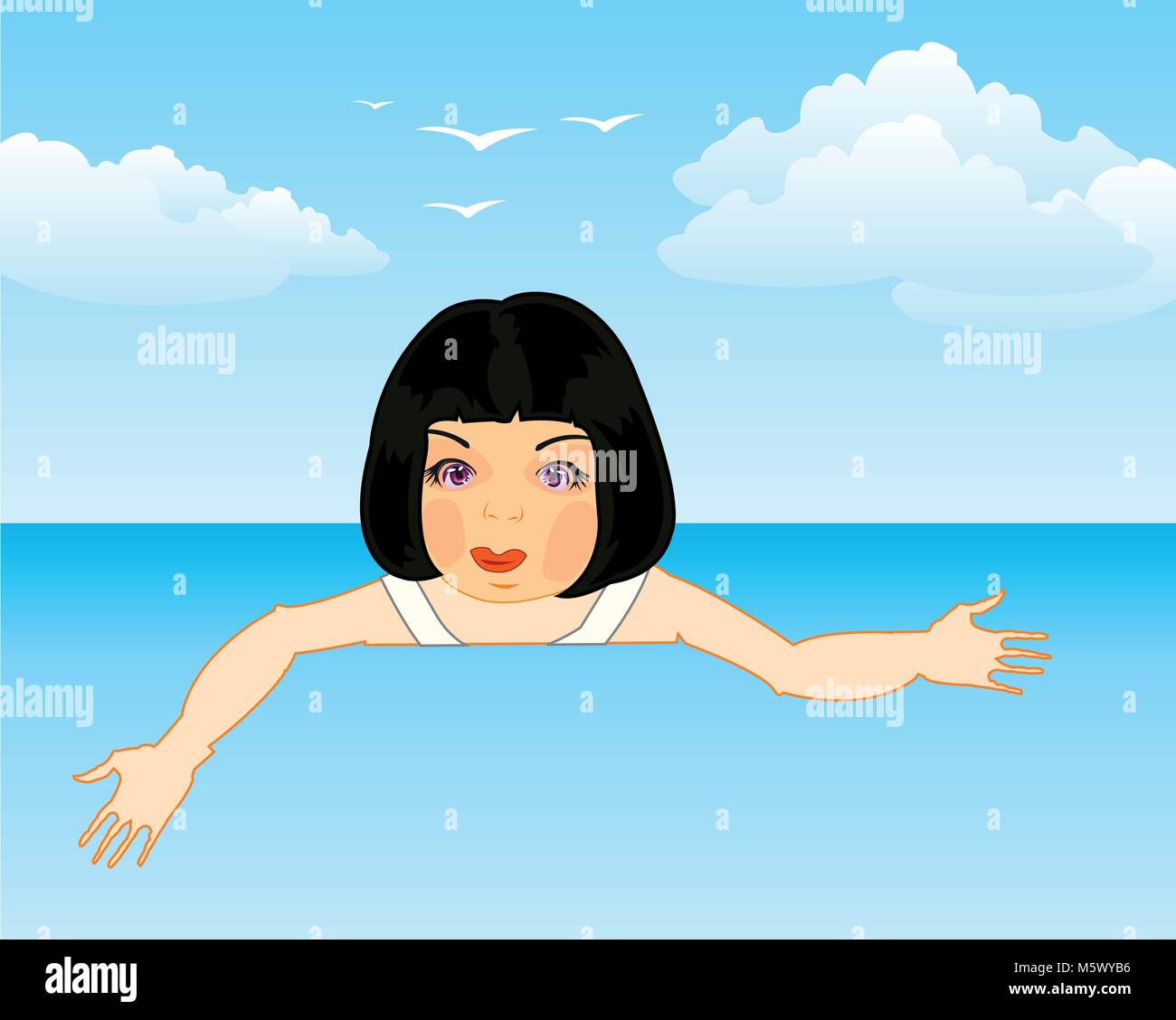 Girl resort Stock Vector Images - Alamy