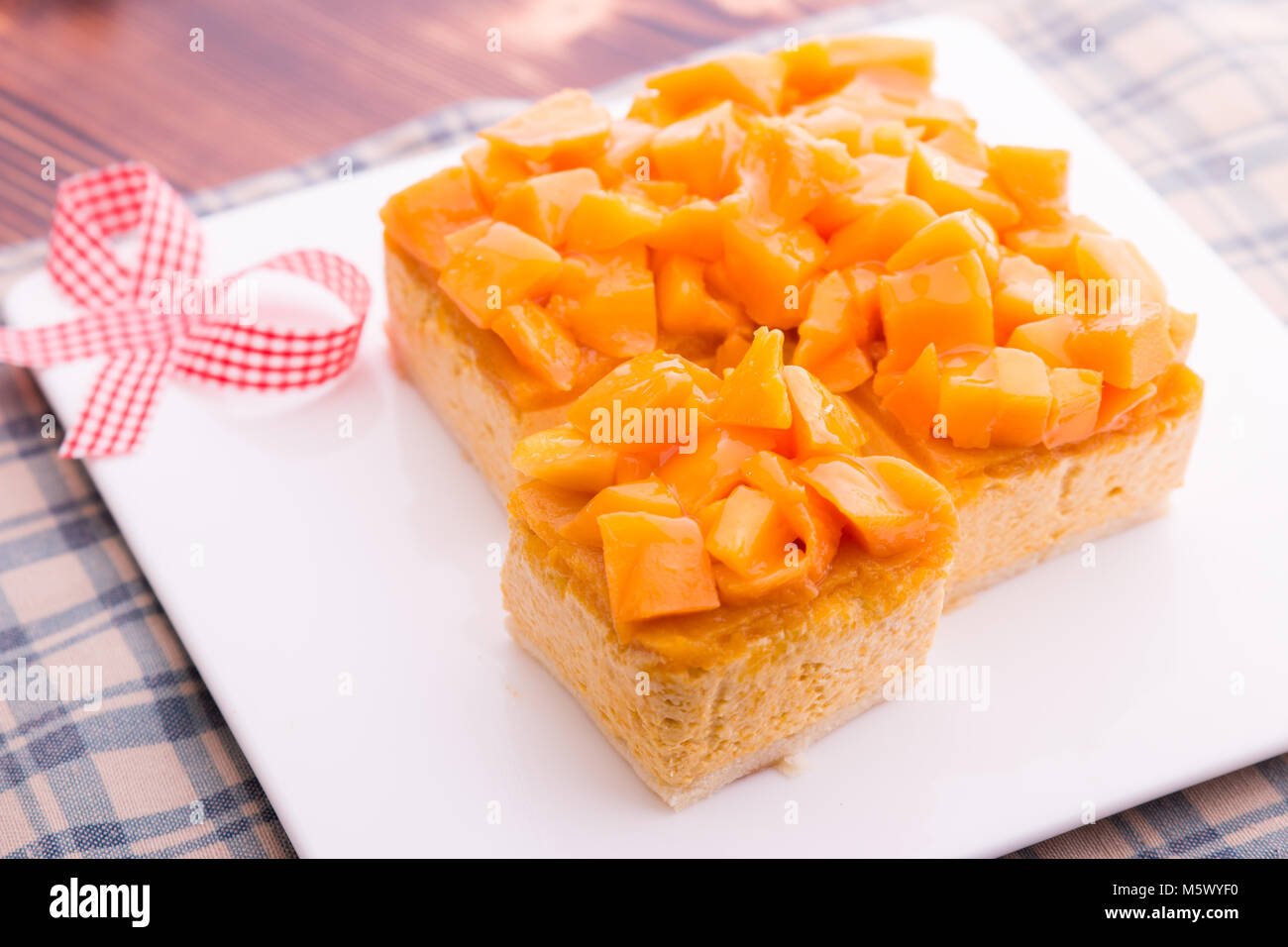Mango Cream Cheese Cake, French Stock Photo - Alamy