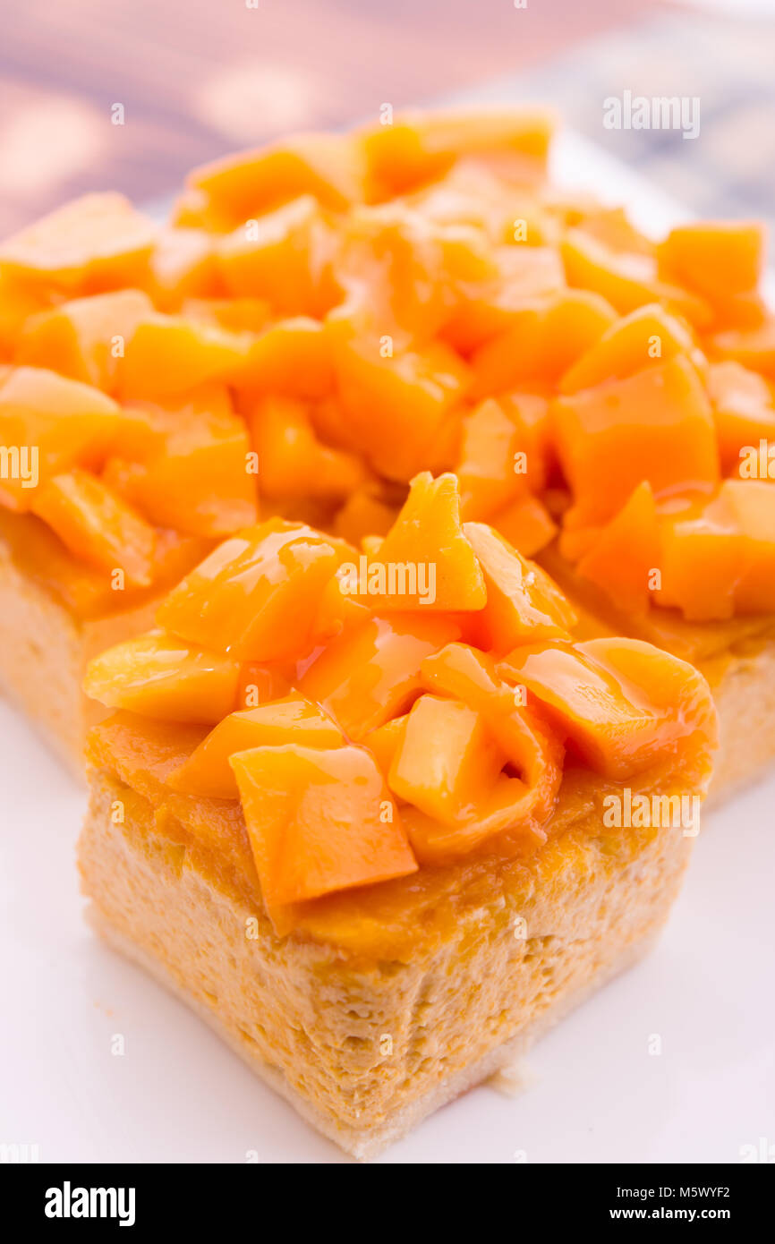 Mango Cream Cheese Cake, French Stock Photo - Alamy