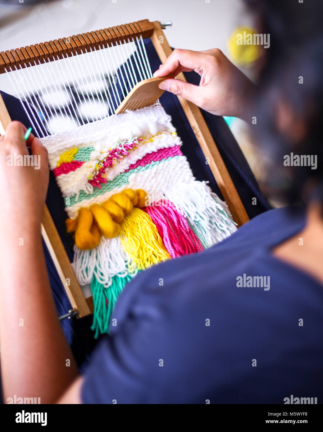 Weaving and yarns Stock Photo - Alamy
