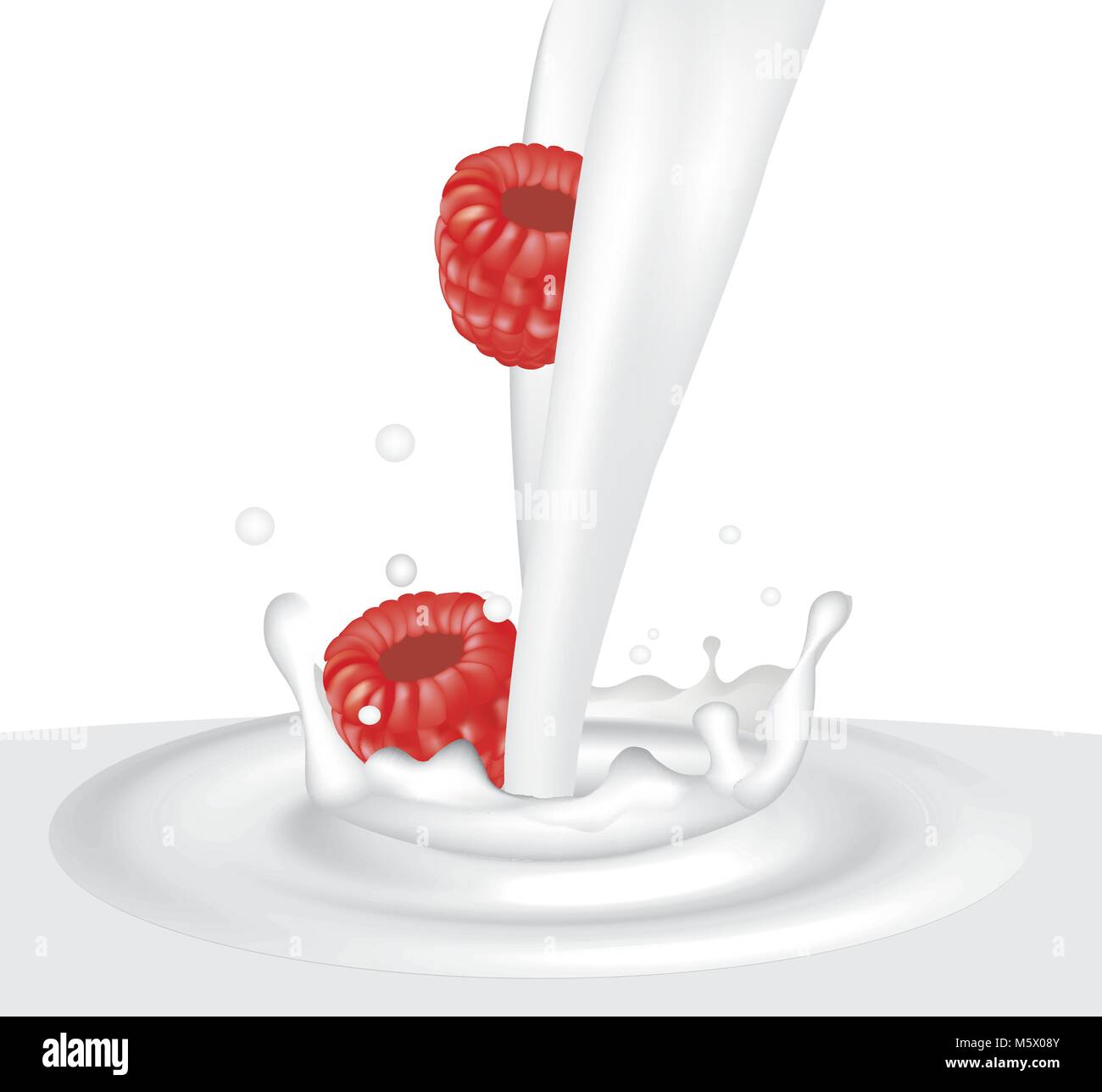Milk splash with raspberry. vector illustration Stock Vector Image ...