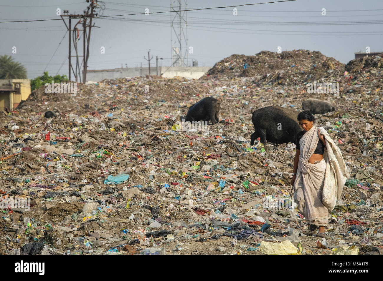 October 1, 2014 - New Delhi, Delhi, India - A woman from the slum seen ...
