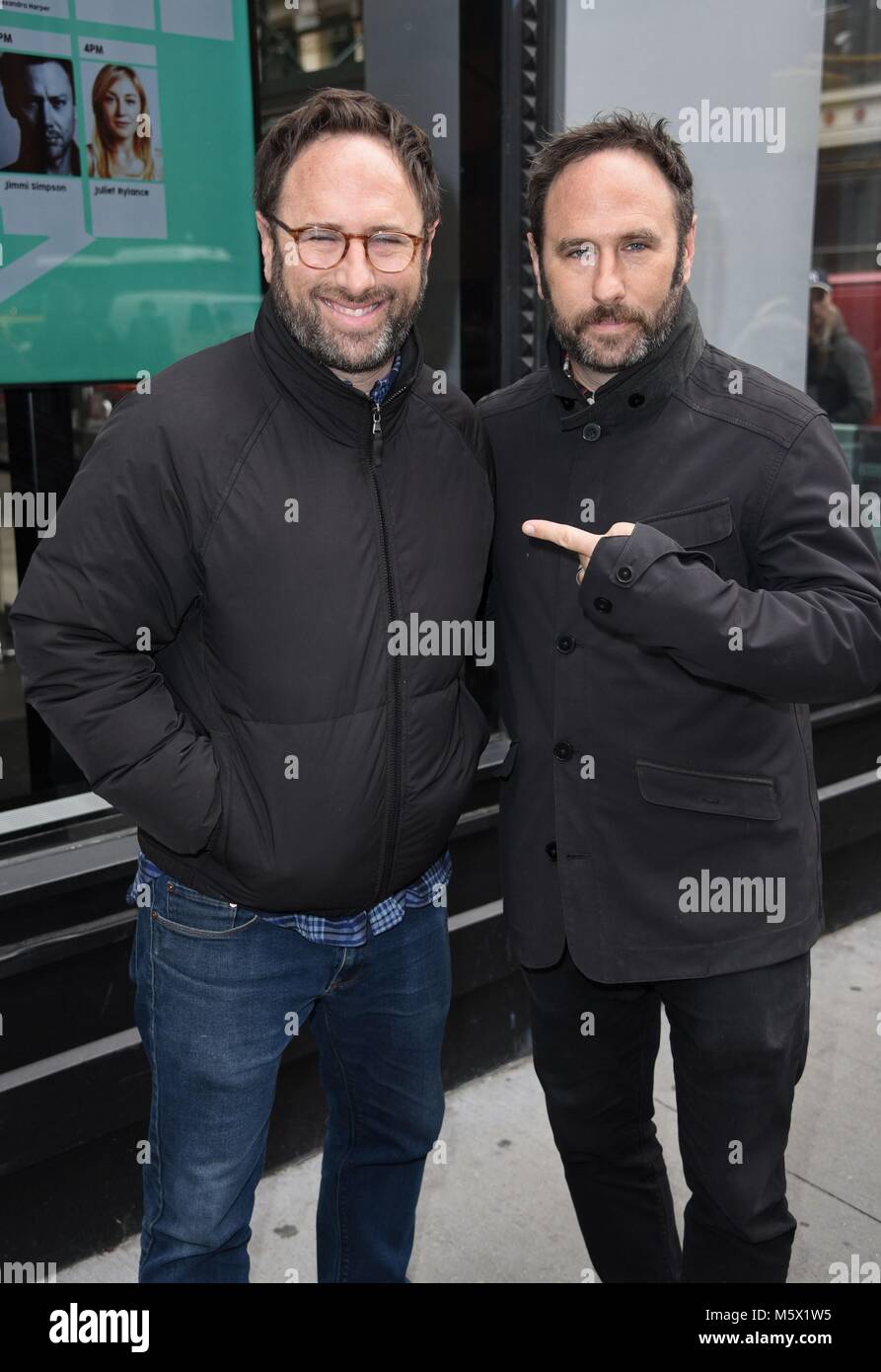 New York, NY, USA. 26th Feb, 2018. Jason Sklar, Randy Sklar, Sklar Brothers, seen at BUILD ...