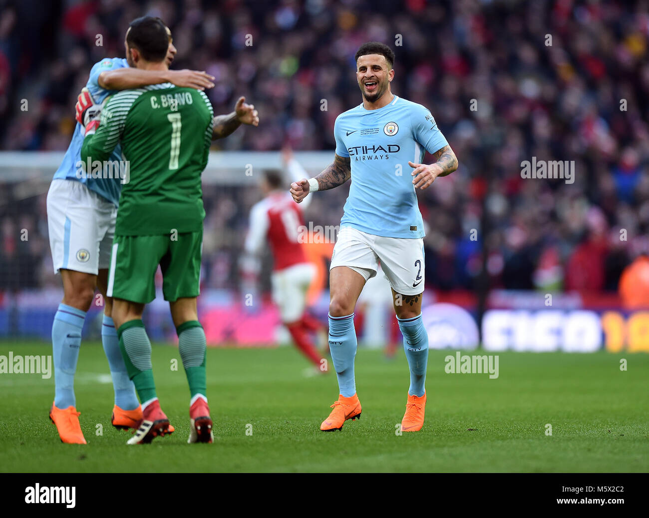 Kyle Walker of Manchester City celebrates after first goal ARSENAL V ...