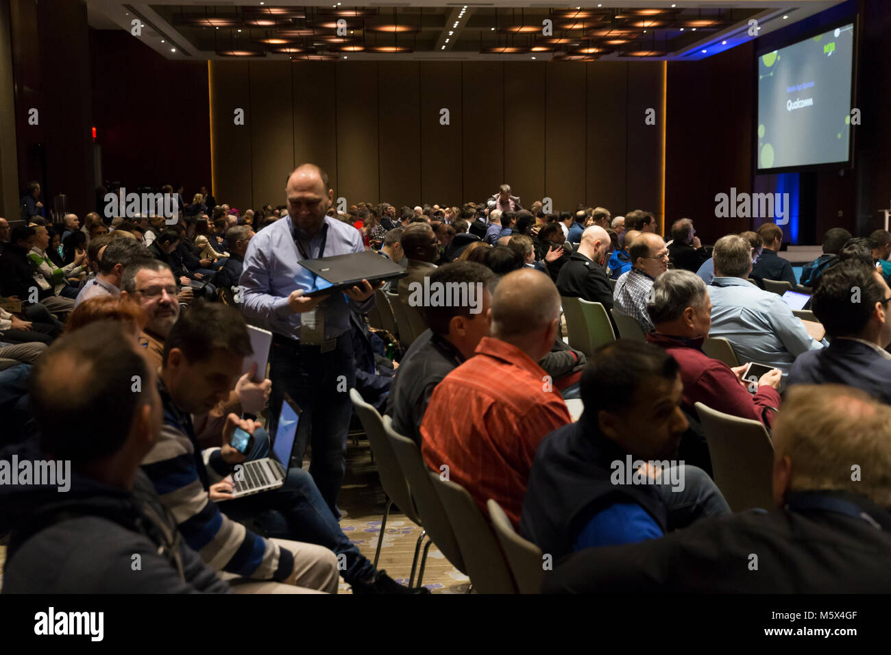 New York, NY - February 26, 2018: Atmosphere during 2nd annual MariaDB ...