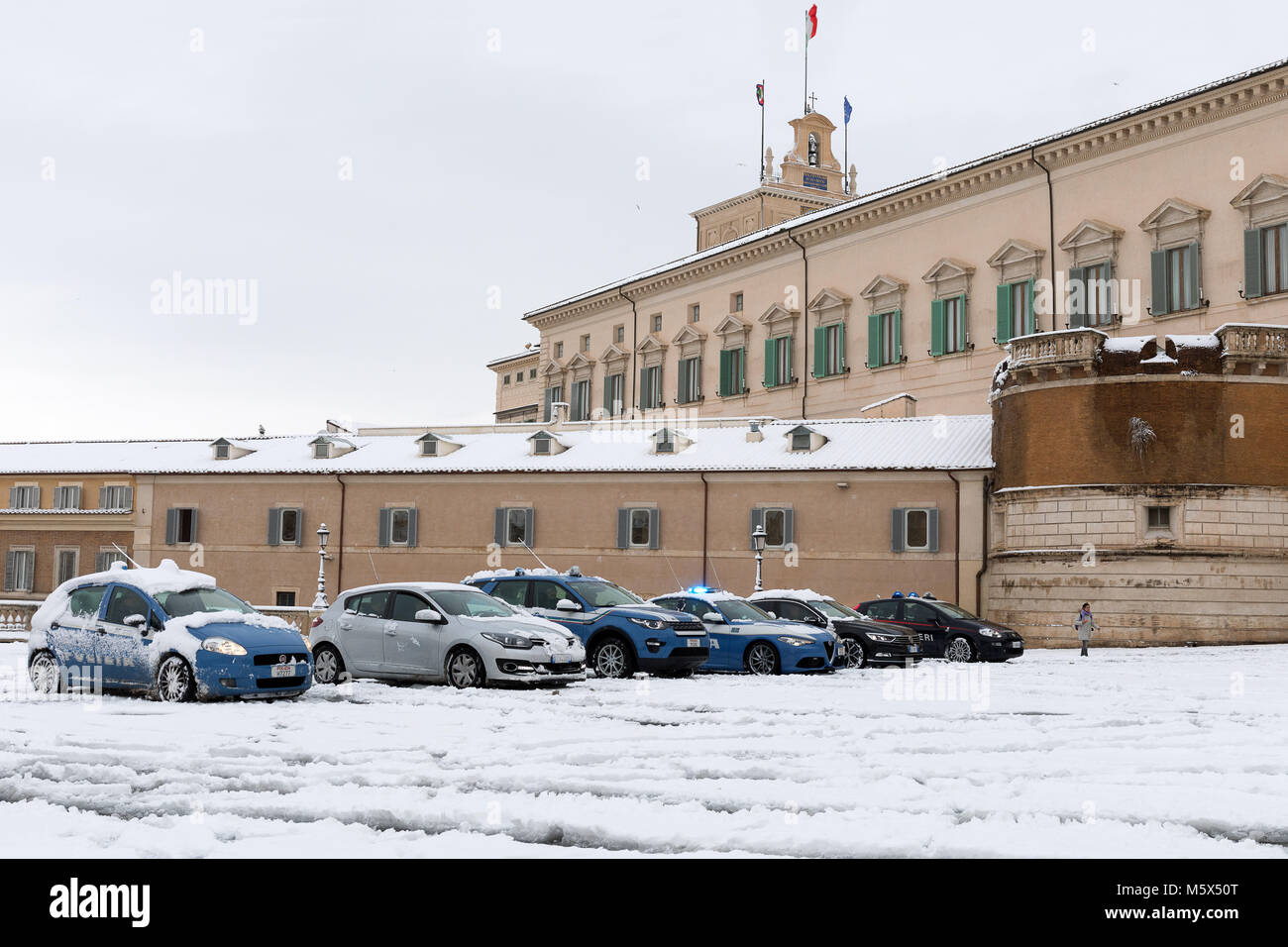 Rome, Italy. 26th Feb, 2018. An exceptional weather event causes a cold ...