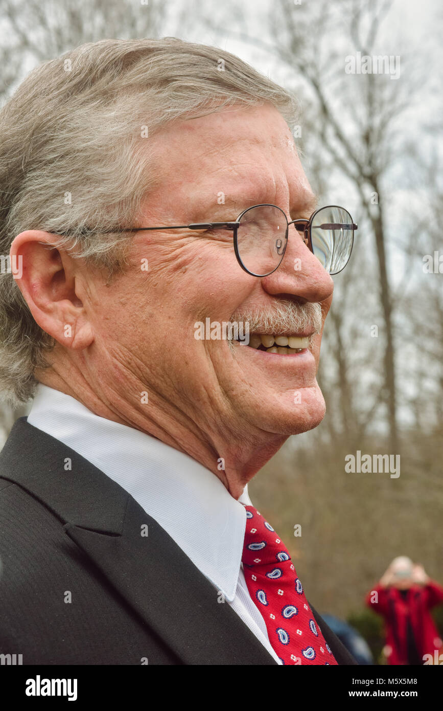 Charlotte, NC, USA. 26 Feb, 2018. Rev. Don Wilton, pastor of First ...