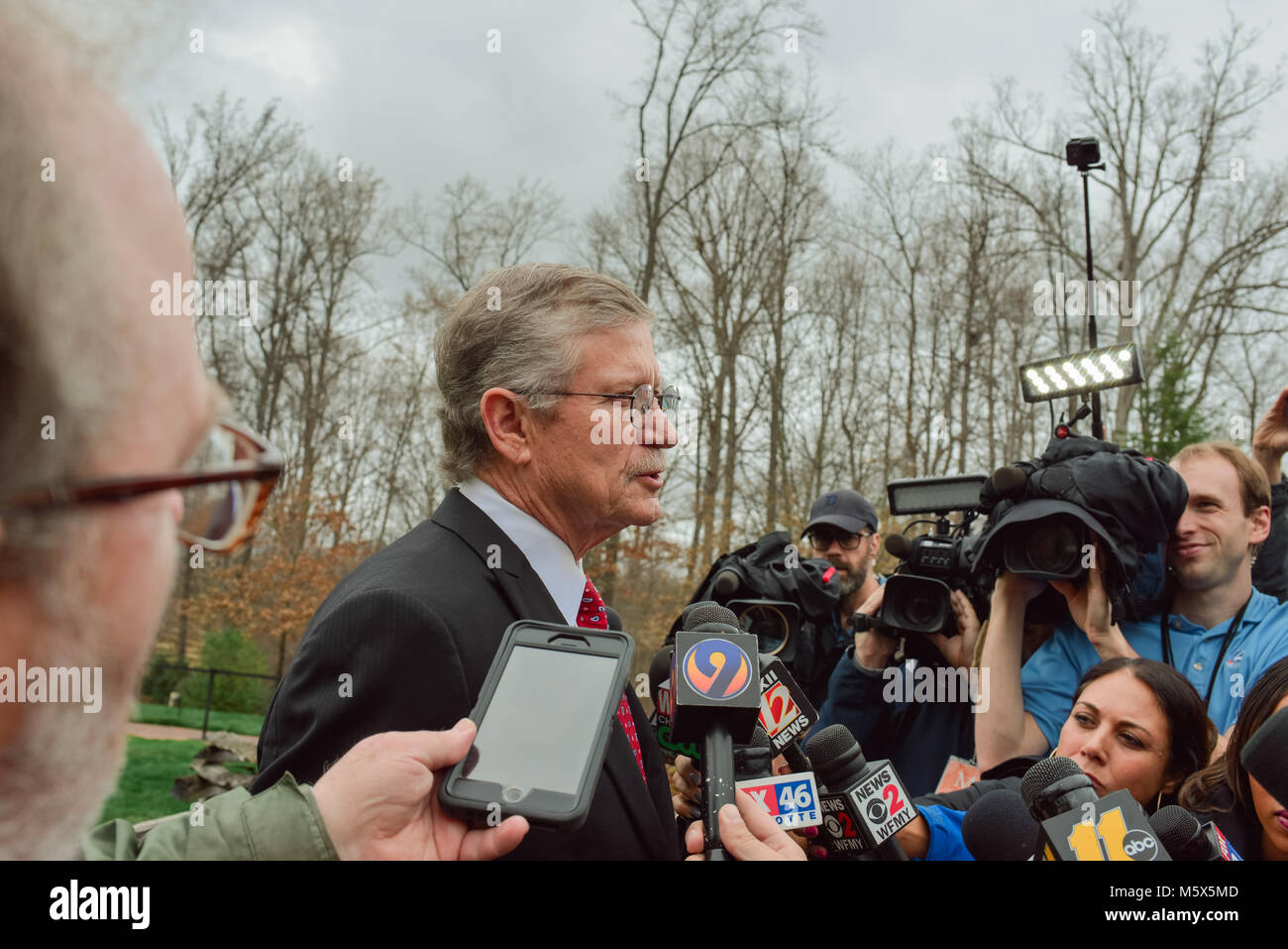 Charlotte, NC, USA. 26 Feb, 2018. Rev. Don Wilton, pastor of First ...