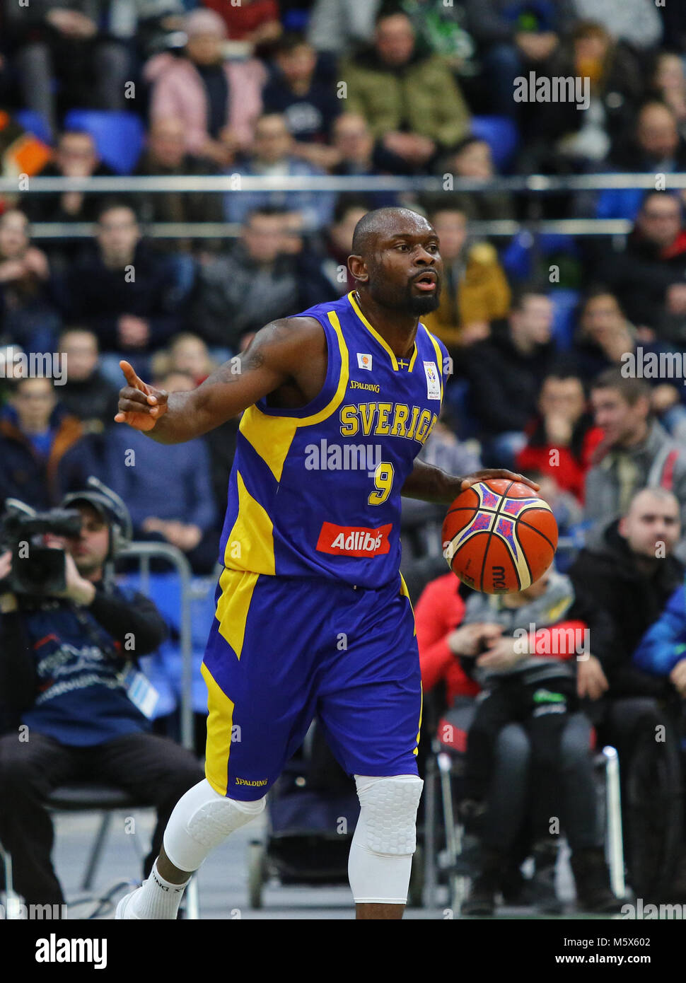 Kiev, Ukraine. 26th February 2018. Thomas MASSAMBA of Sweden in action ...