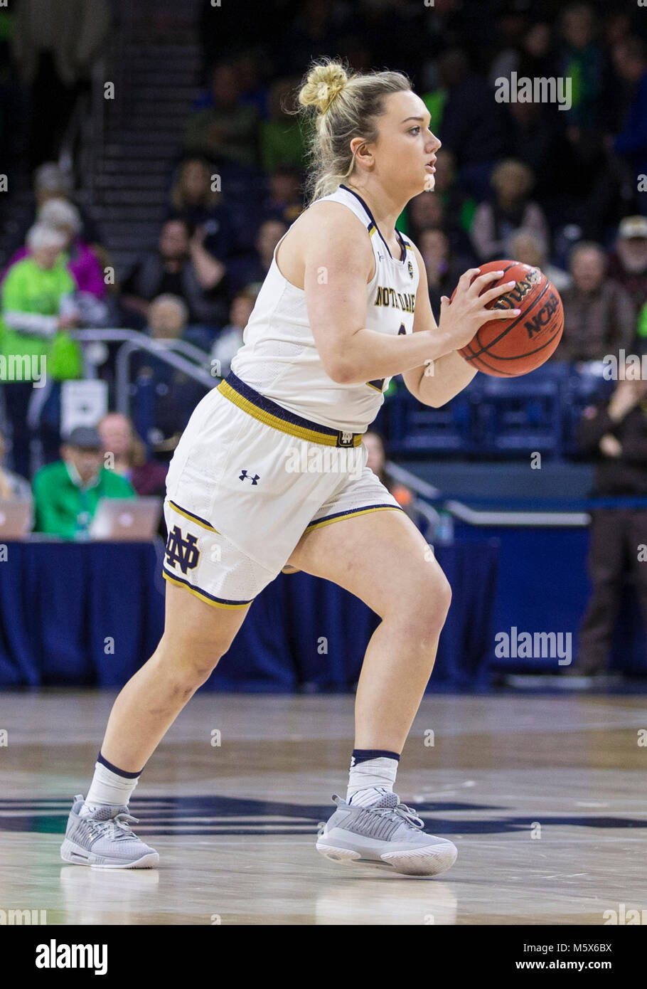 South Bend, Indiana, USA. 25th Feb, 2018. Notre Dame guard Kaitlin Cole ...