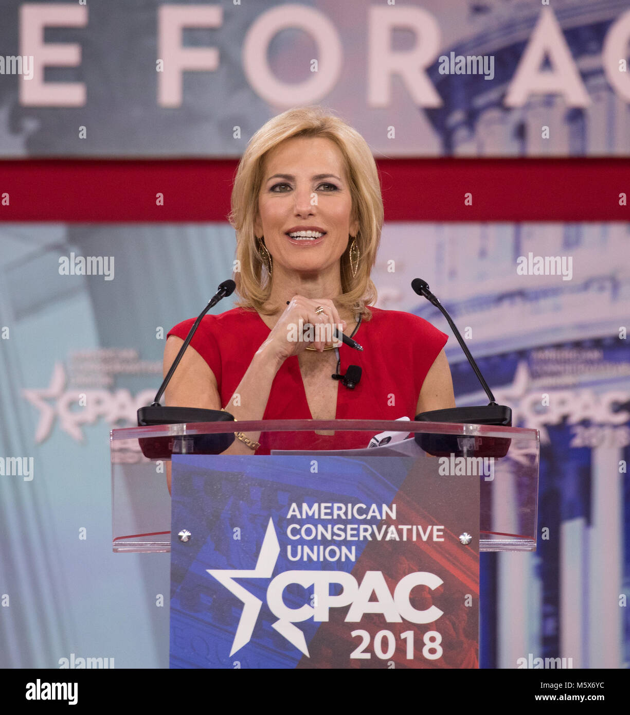 Conservative political commentator Laura Ingraham speaks at the 2018 ...
