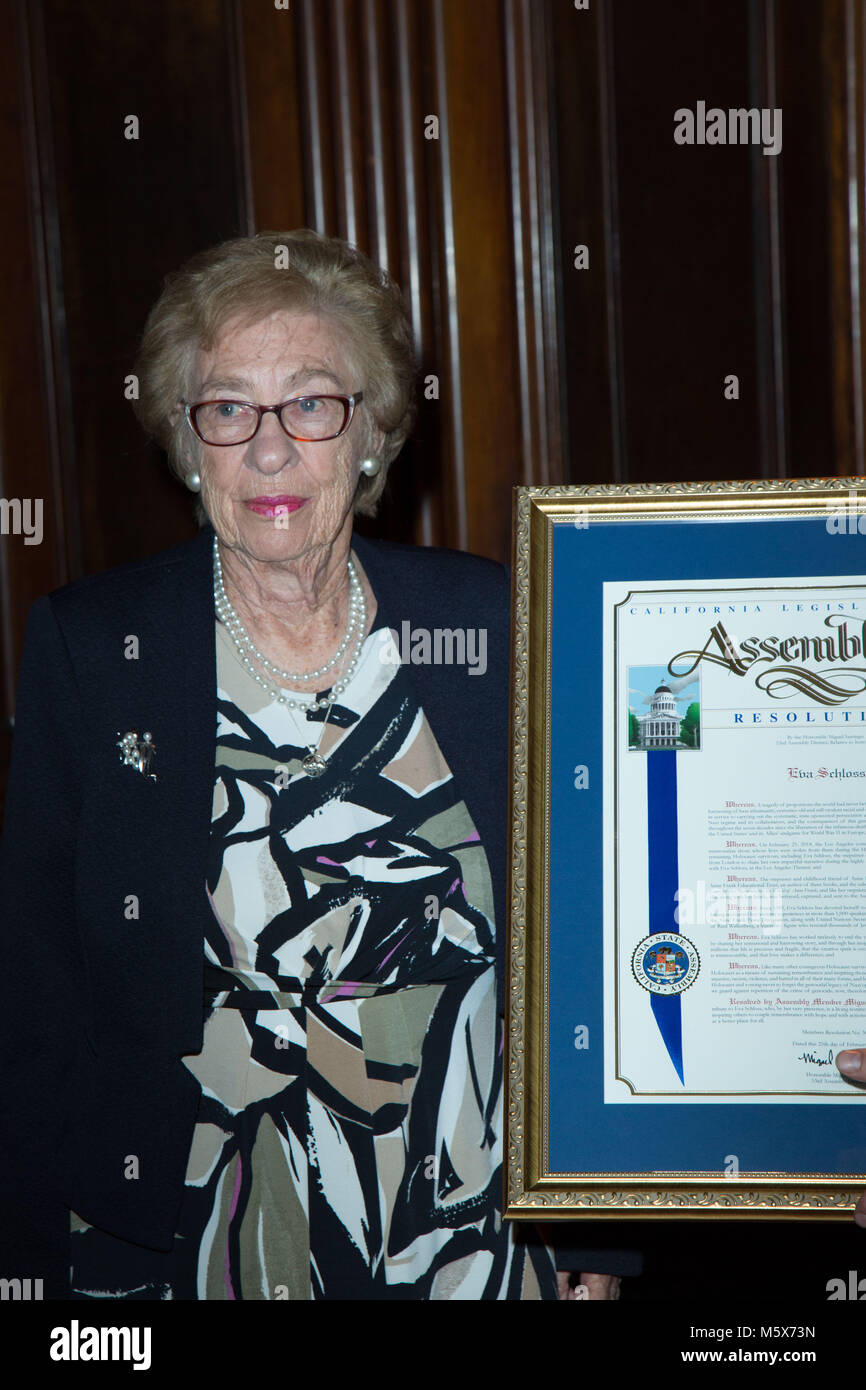 Los Angeles, USA. 25th Feb, 2018. Eva Schloss, holocaust survivor, Anne ...