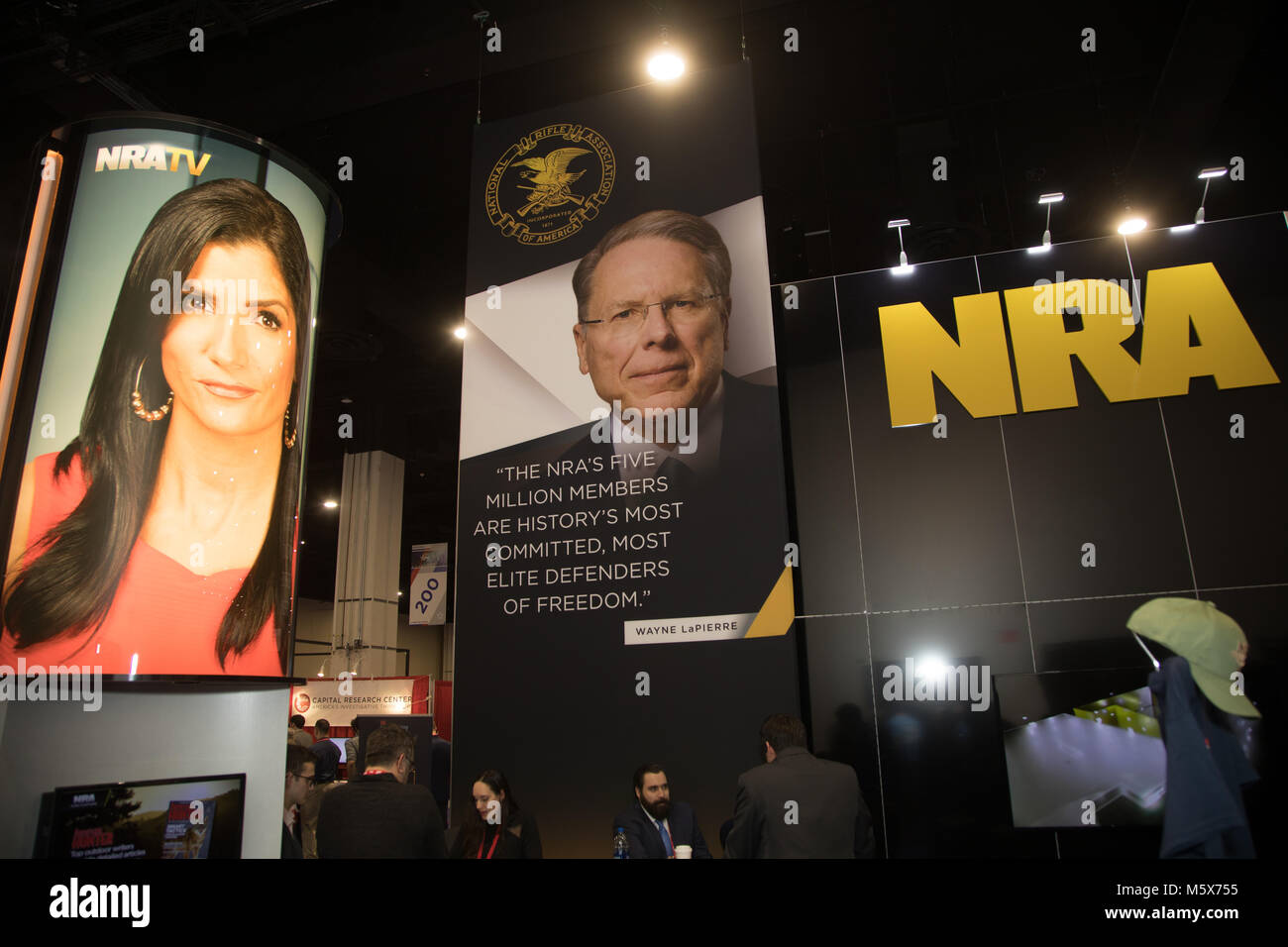 The National Rifle Association booth is the largest at the 2018 ...