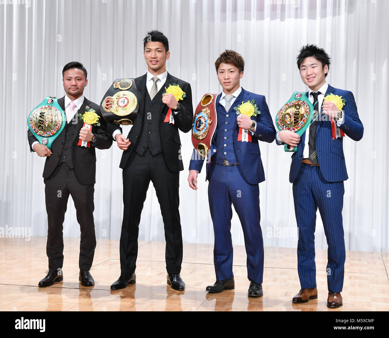 Tokyo, Japan. 9th Feb, 2018. (L-R) Daigo Higa, Ryota Murata, Naoya ...