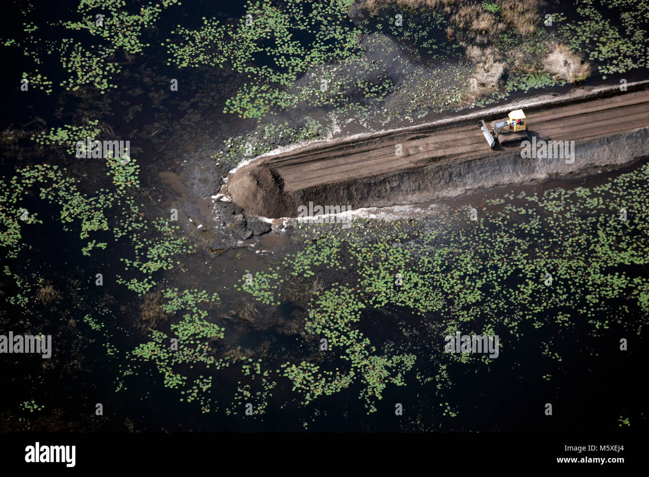 A bulldozer fills in a Florida wetland for a suburban Central Florida ...