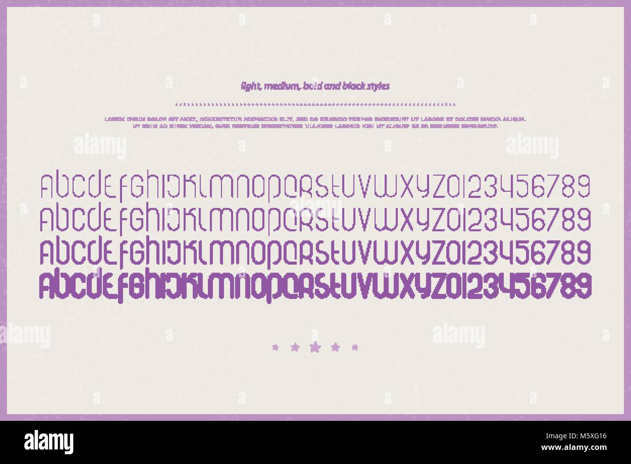 set of stylized alphabet letters and numbers. vector font type design ...