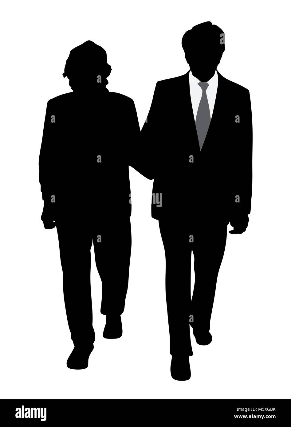 Couple hand in walk Stock Vector Images - Alamy