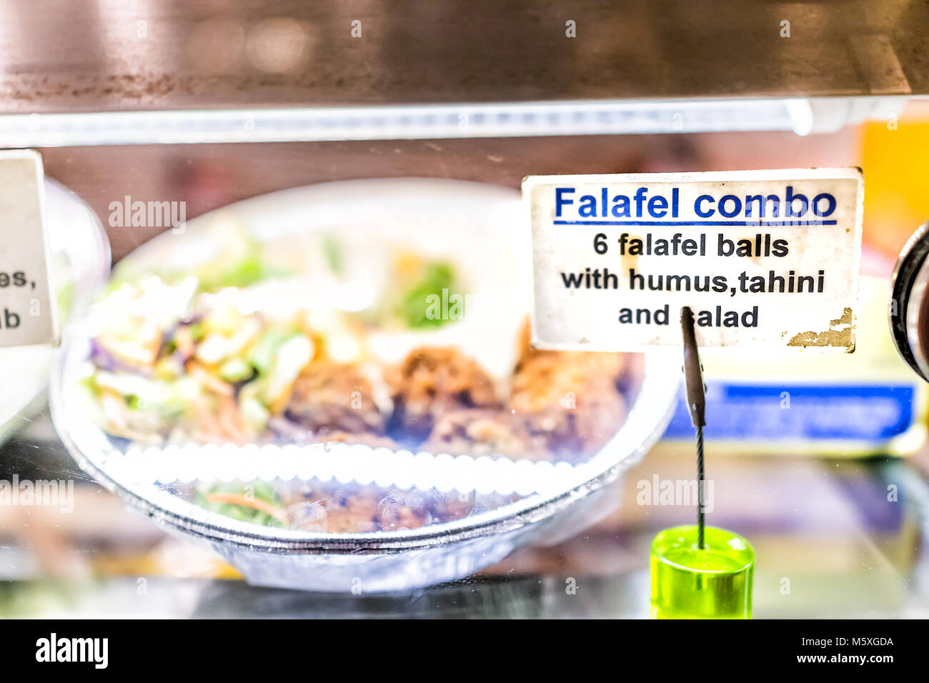 Packaged falafel balls middle eastern take away fast food bowl, hummus ...
