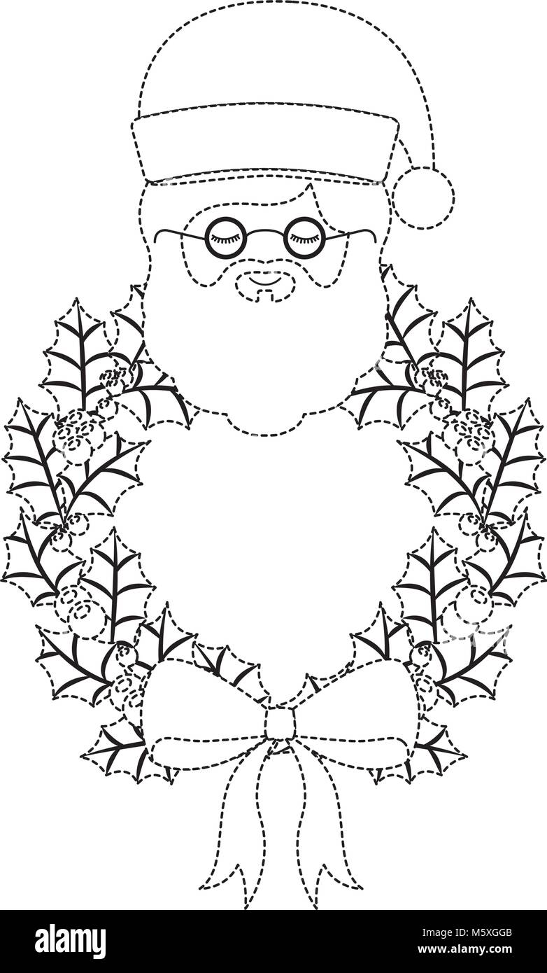 christmas crown wreath with santa claus character Stock Vector Image ...