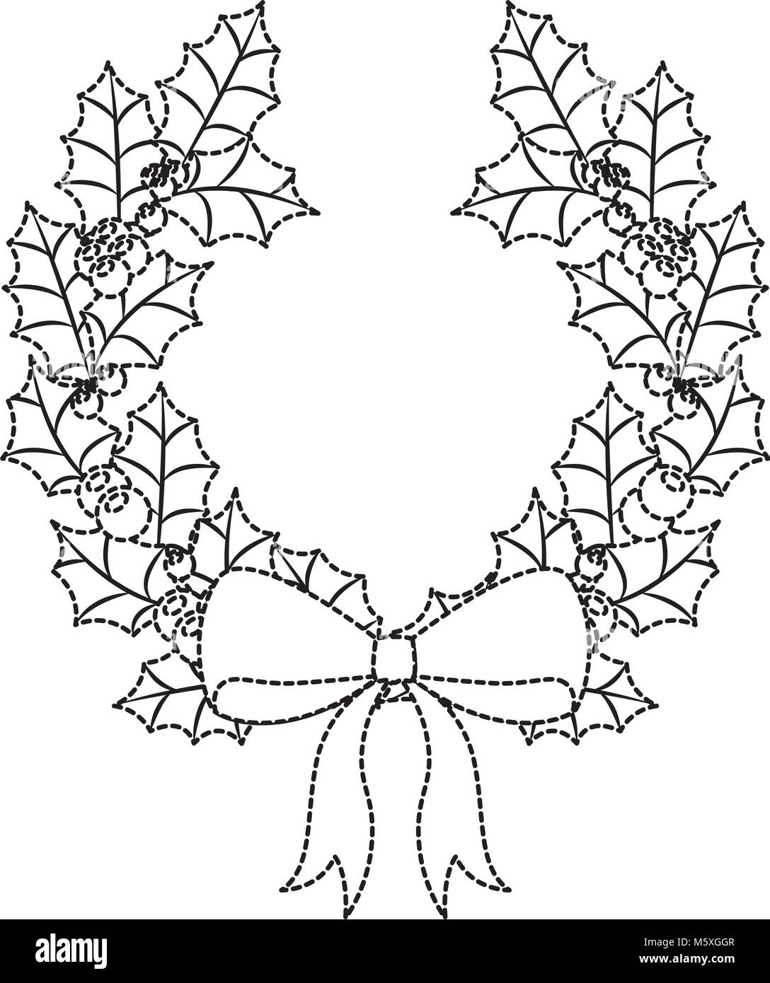 Frame christmas plant holly Black and White Stock Photos & Images - Alamy