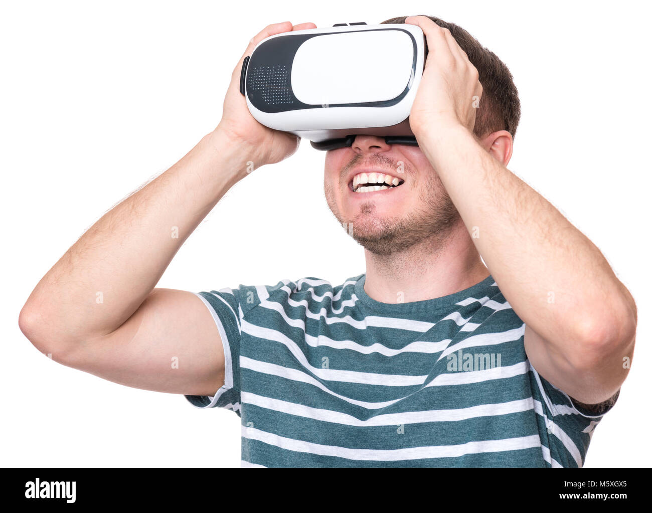 Man with VR glasses Stock Photo - Alamy