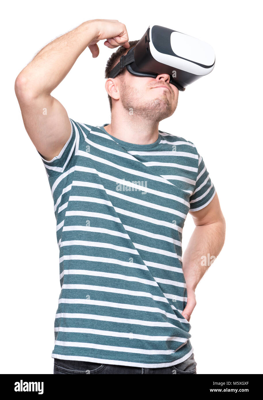 Man with VR glasses Stock Photo - Alamy