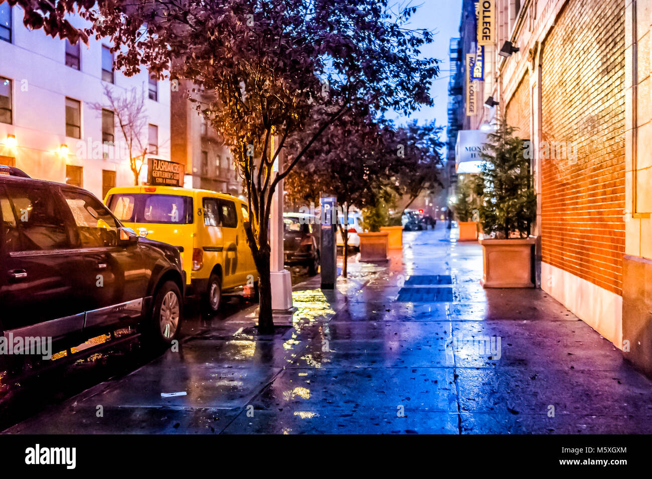 Bronx, USA - October 29, 2017: Road street in Fordham Heights center ...
