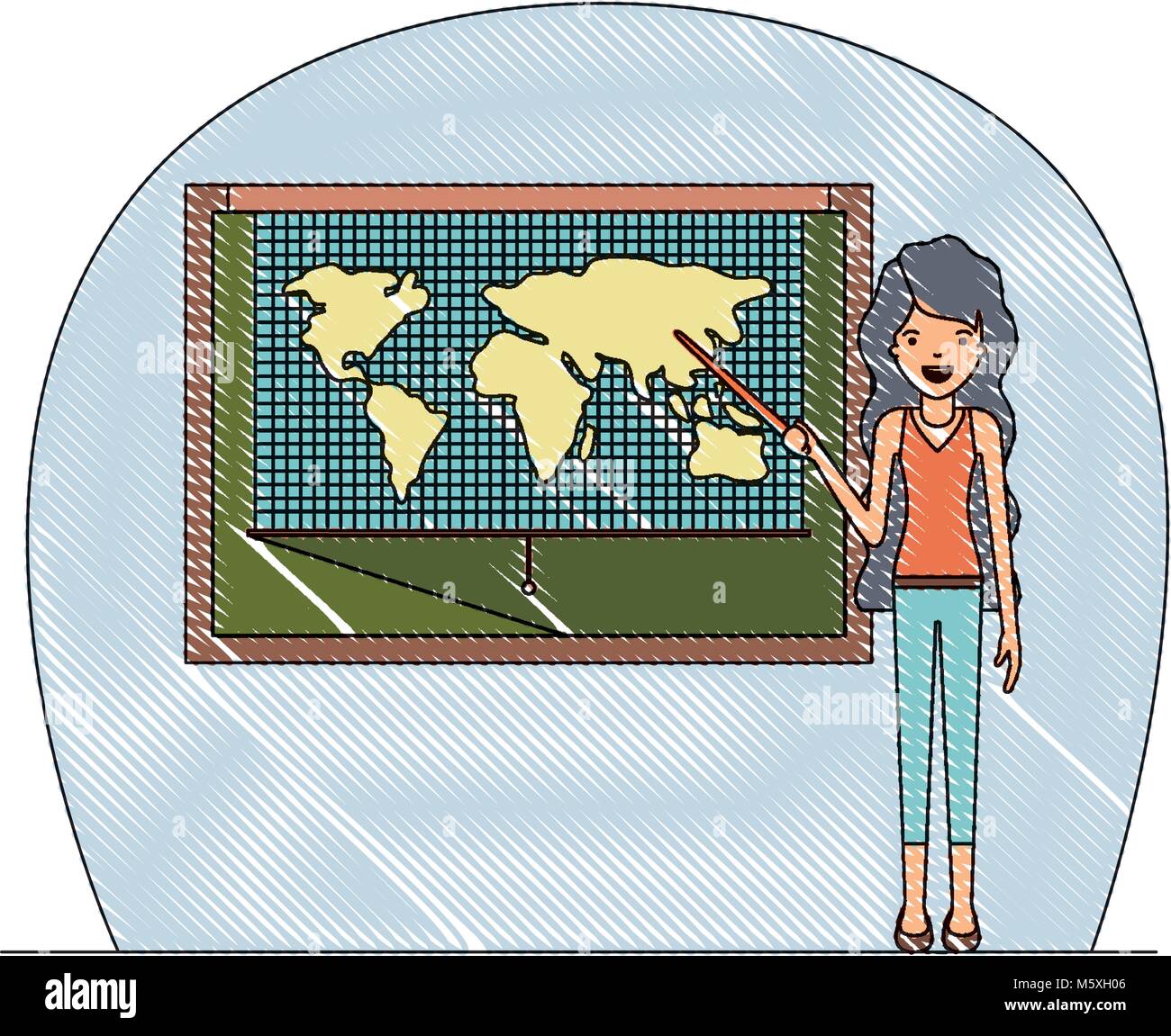 female teacher in geography class Stock Vector Image & Art - Alamy